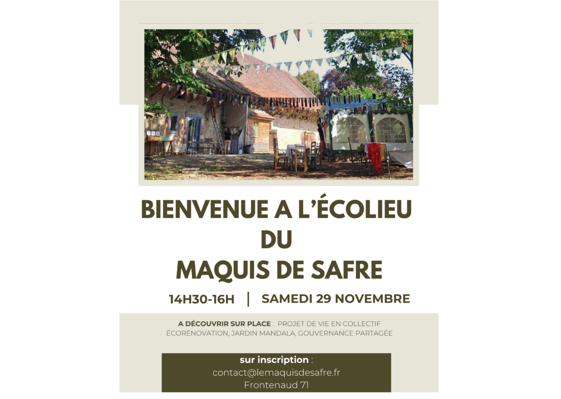 Visite de l'écolieu du Maquis de Safre